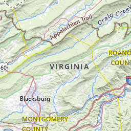 Roanoke County, Virginia Topograhic Maps by Topo Zone