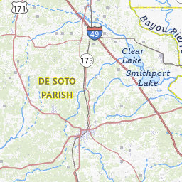 Red Topography River Map Louisiana Louisiana Topographic Maps By Topo