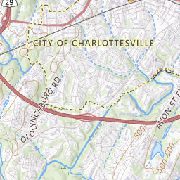Charlottesville (city) County, Virginia Topograhic Maps by Topo Zone
