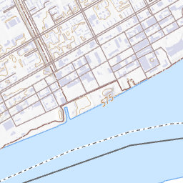 Detroit Topo Map MI, Wayne County (Detroit Area)