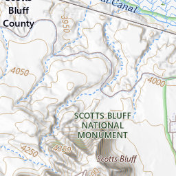 Kaart Van Het Nationale Monument Scotts Bluff 330+ Scotts Bluff