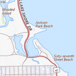 Promontory Point Park Topo Map IL, Cook County (Jackson Park Area)