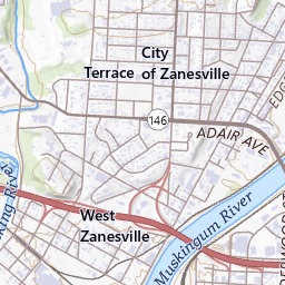 Maps Counties Zanesville Topographical Map Zanesville Ohio Quad
