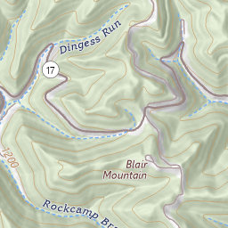Blair Mountain Topo Map WV, Logan County (Amherstdale Area)