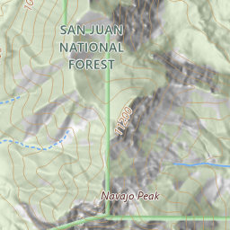 Navajo Peak Topo Map CO, Archuleta County (Chama Peak Area)