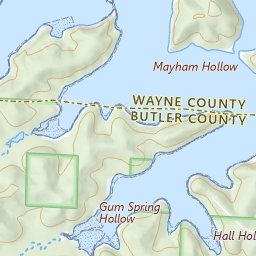 Topo Map Of Lake Wappapello