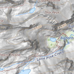 Thor Peak Topo Map CA, Inyo County (Mount Whitney Area)
