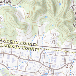 Williamson County Tn Topography Map