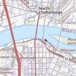 Chattanooga Topo Map TN, Hamilton County (Chattanooga Area)