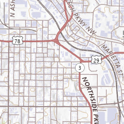 Atlanta Topo Map GA, Fulton County (Southwest Atlanta Area)