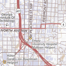 Atlanta Topo Map GA, Fulton County (Southwest Atlanta Area)
