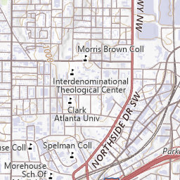 Atlanta Topo Map GA, Fulton County (Southwest Atlanta Area)