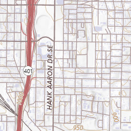 Atlanta Topo Map GA, Fulton County (Southwest Atlanta Area)