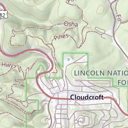 Cloudcroft Topo Map NM, Otero County (Cloudcroft Area)
