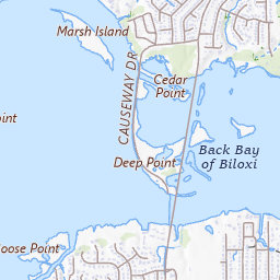 Biloxi River Topo Map MS, Harrison County (Biloxi Area)