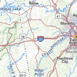 Paulding County, Georgia Topograhic Maps by Topo Zone